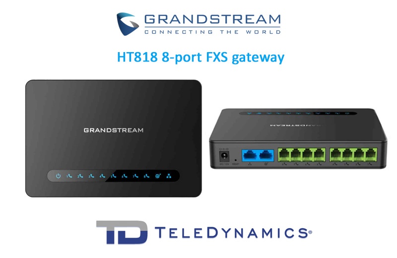The Grandstream HT818 8-port FXS VoIP gateway